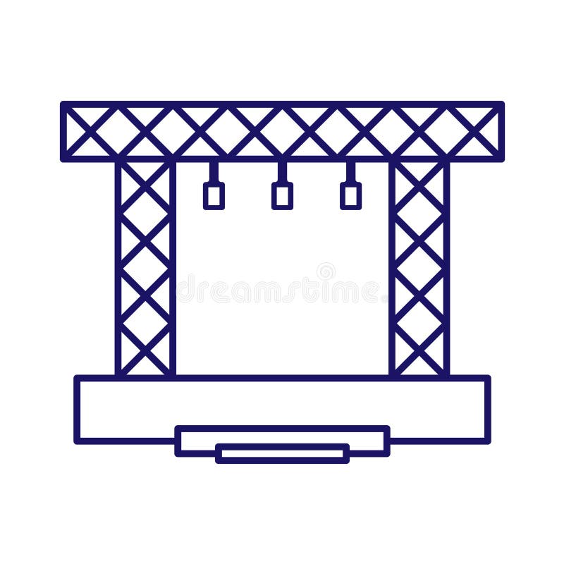Stage Vector Constructions Icon. Concert Modern Scene Line Stock Vector ...