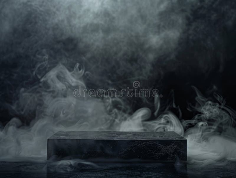 A Stage Veiled in Mist, Ready for Storytelling Magic Stock Illustration ...