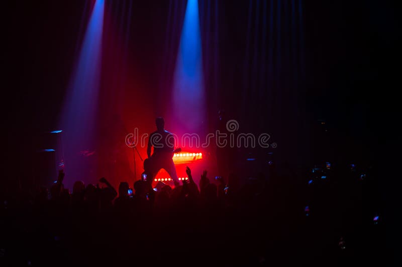 Stage with Vertical Lights - Rock Music Concert Editorial Photography ...