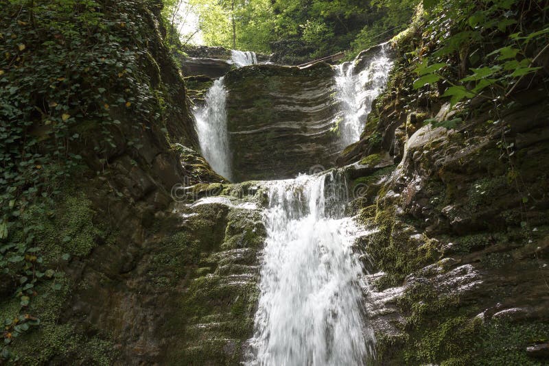 Stage waterfall Shapsugs stock image. Image of stream - 56418951