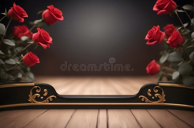 Stage Wedding Podium Flowers Roses Red Stock Illustration ...
