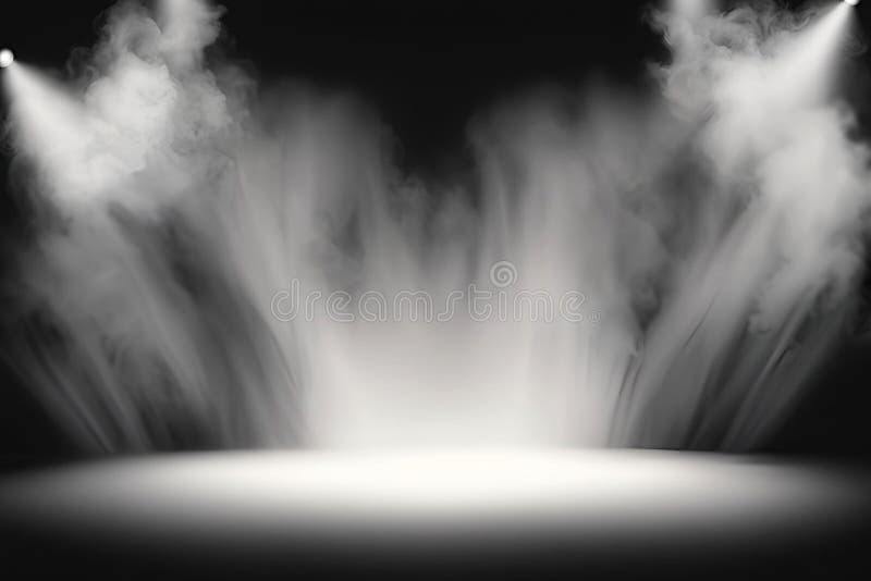 Spotlight Stage with Smoke on Black Background. Stock Illustration ...
