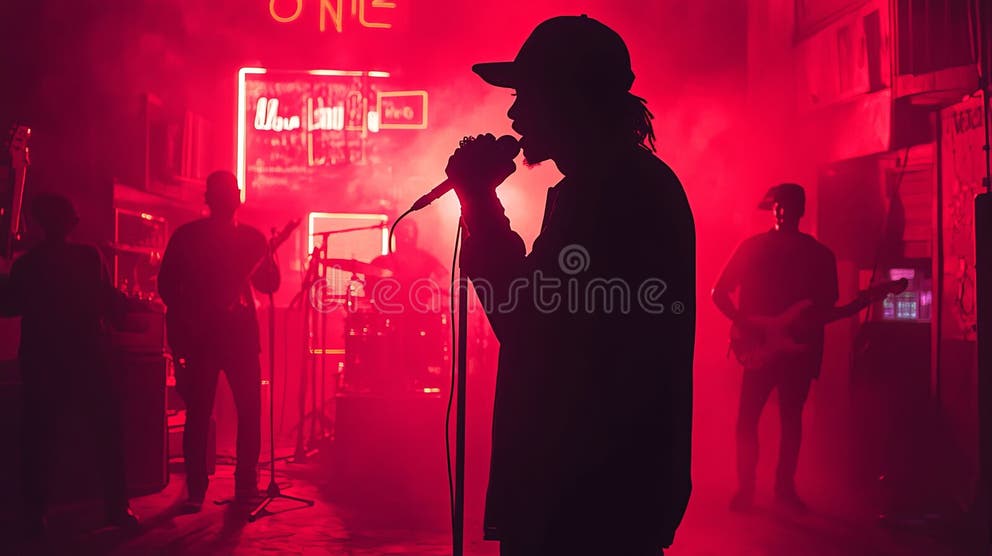 On Stage, a Young Rapper is so Focused on the Performance that they are ...