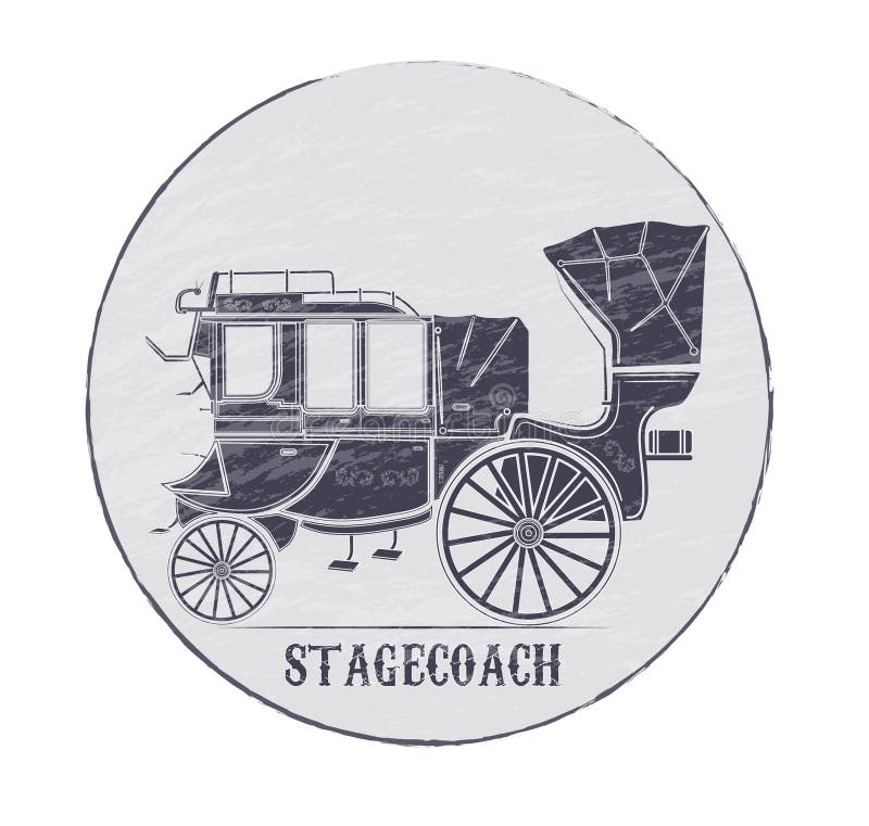 Stagecoach vector illustratie. Illustration of traliewerk - 43996768