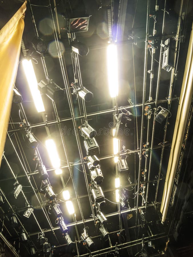 Stagelights stock image. Image of bulb, abstract, night - 7093949