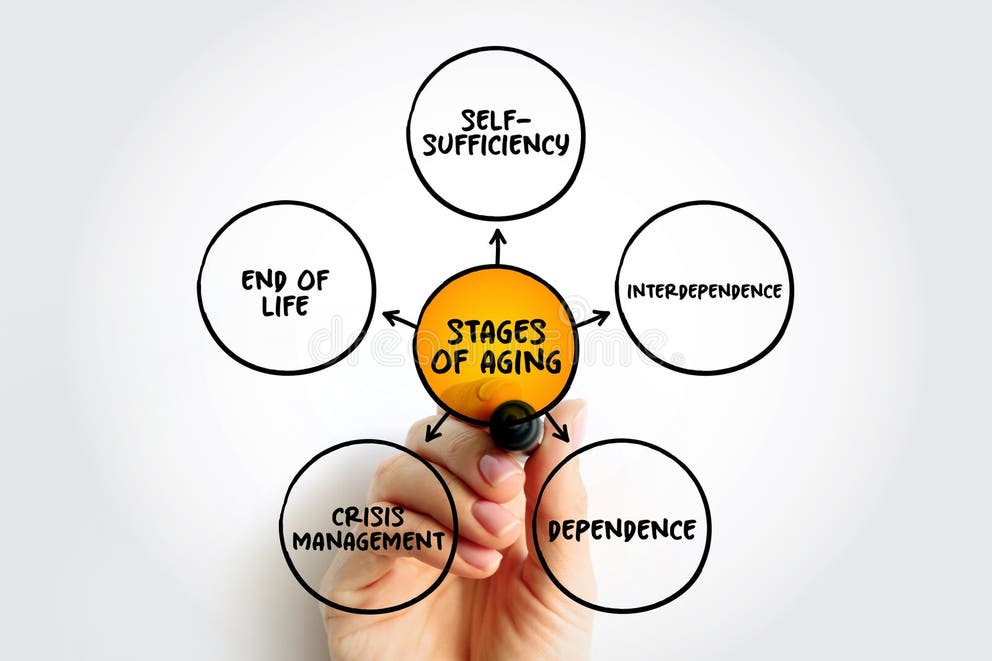 Stages of Aging (process of Becoming Older), Mind Map Concept for ...