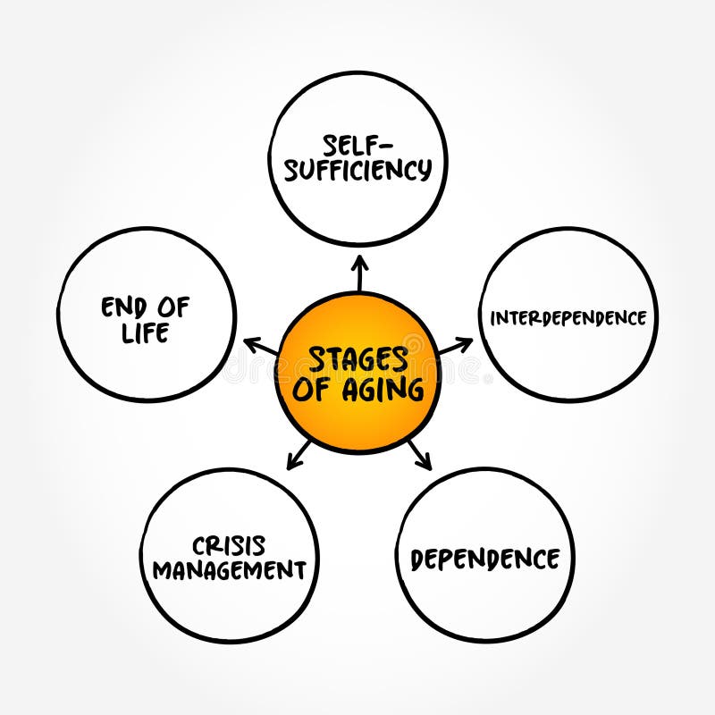 Stages of Aging (process of Becoming Older), Mind Map Concept for ...