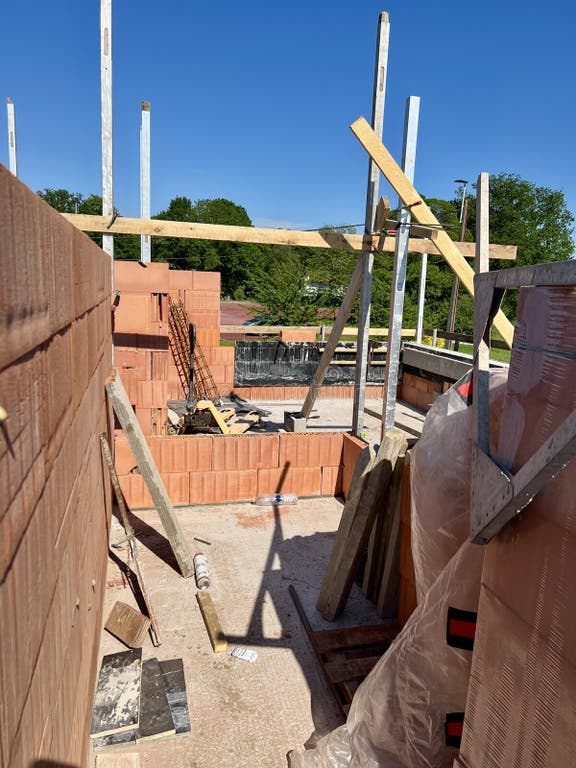 Stages of Construction of a Private House Stock Image - Image of ...