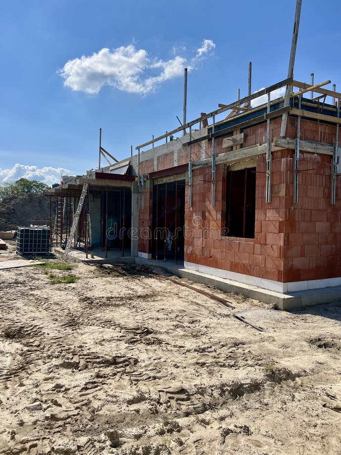 Stages of Construction of a Private House Stock Image - Image of material, model: 384208181