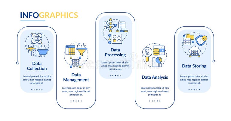 Stages of Data Processing Rectangle Infographic Template Stock Vector ...