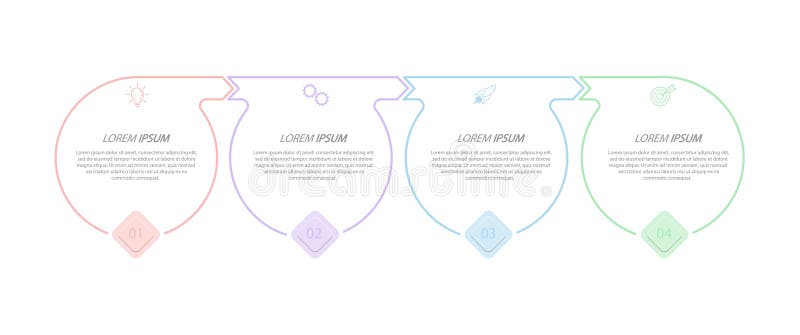 4 Stages of Development, Improvement or Training. Infographics with ...