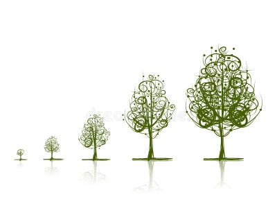 Stages of Growing Tree for Your Design Stock Vector - Illustration of ...