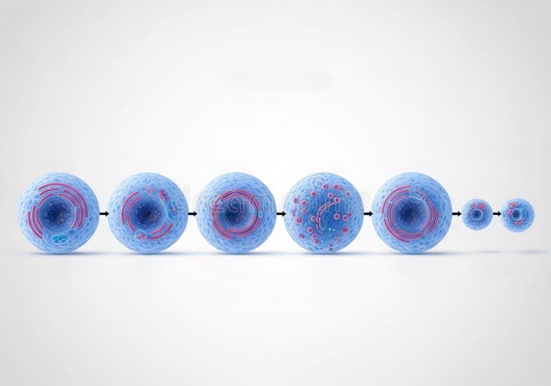 The Stages of Mitosis or Cell Division Stock Illustration ...