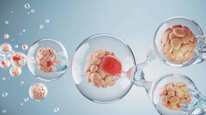 Stages of in Vitro Fertilization (IVF) Process with Cells and Embryos ...