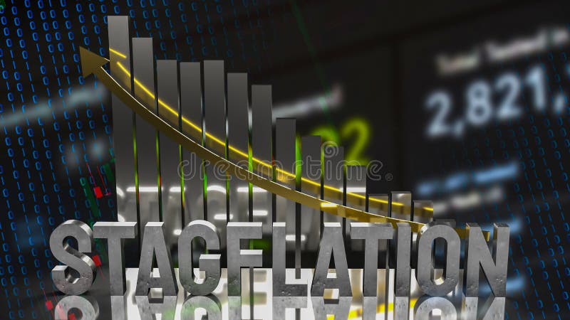 The Stagflation Text on Chart for Business Concept 3d Rendering Stock ...