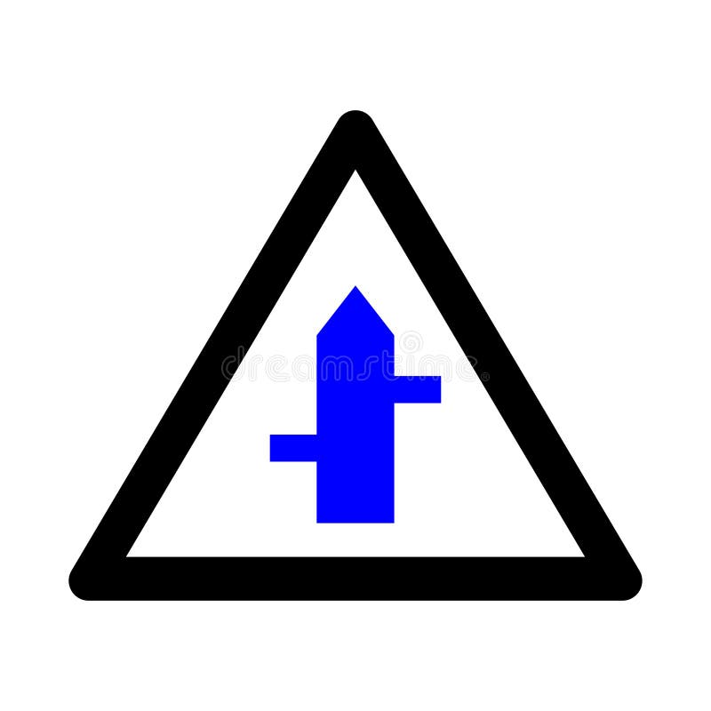 Staggered Junction Road Sign Stock Illustration - Illustration of ...