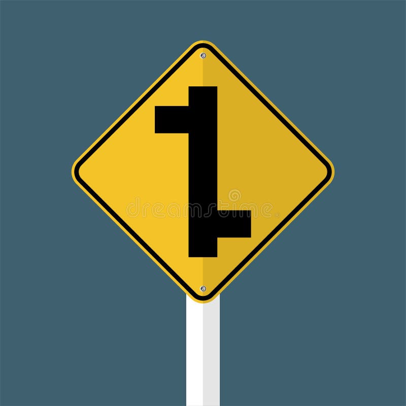 Symbol Staggered Junction Traffic Road Sign on Transparent Background ...