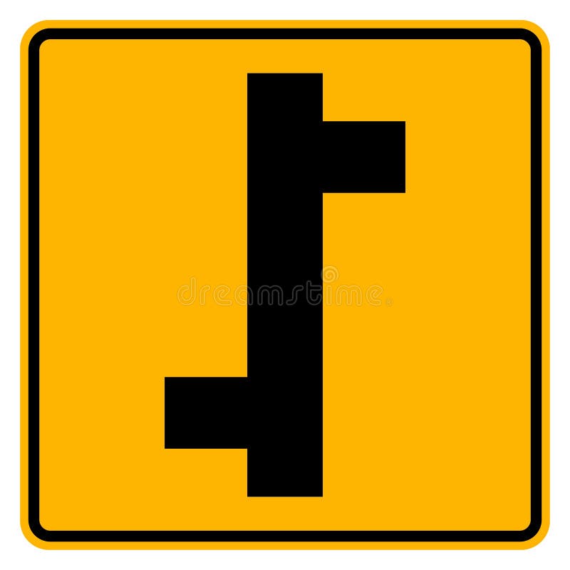 Staggered Junction Traffic Road Sign,Vector Illustration, Isolate on ...