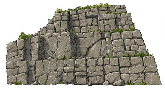 Staggered Stone Structure Made of Large, Rectangular Blocks with ...