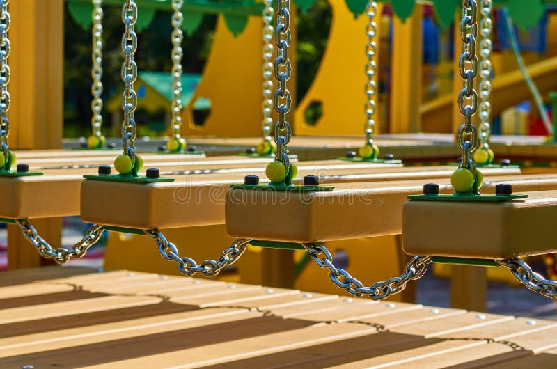 Staggering Steps for Children in the Public Playground Stock Image ...