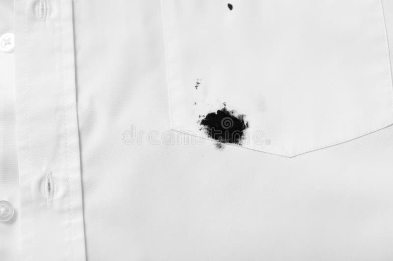 Stain of Black Ink on White Shirt, Top View Stock Photo - Image of ...
