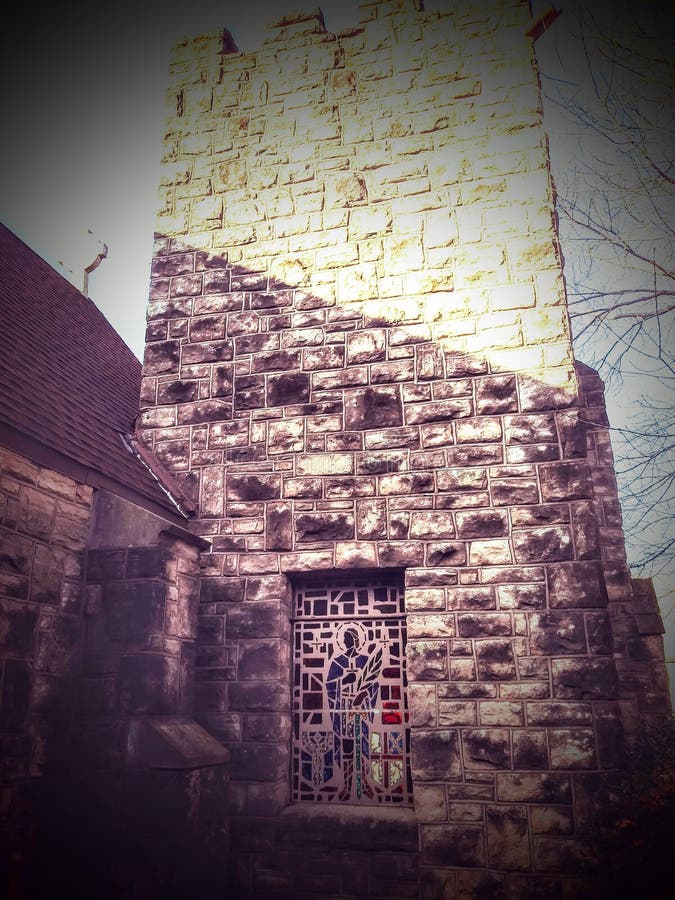 Stain glass tower stock photo. Image of glass, ruins - 170890792