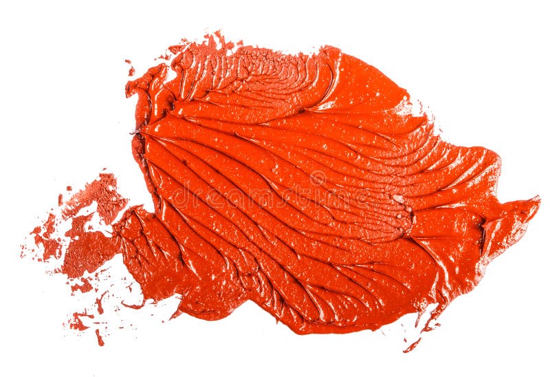 Stain of Red-orange Oil Paint on a White Stock Photo - Image of fatty ...