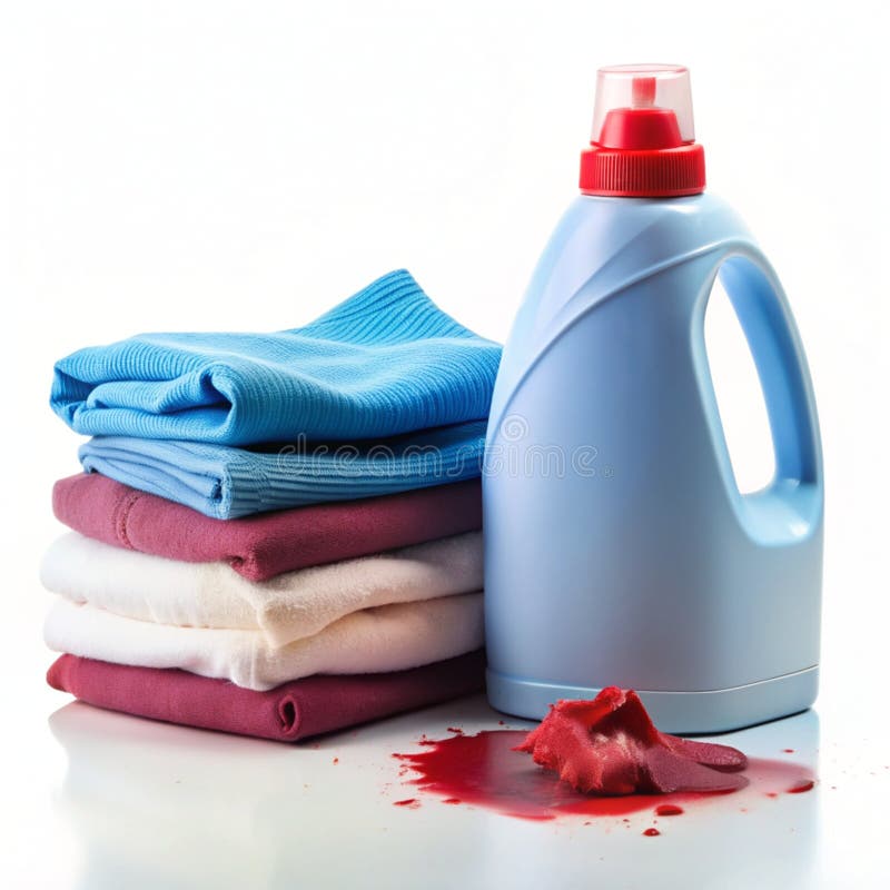Stain Remover Next To a Stack of Colorful Napkins Stock Illustration ...