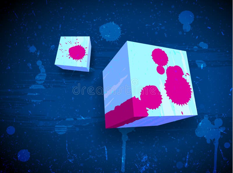 Stained cubes stock vector. Illustration of mess, cube - 61333774