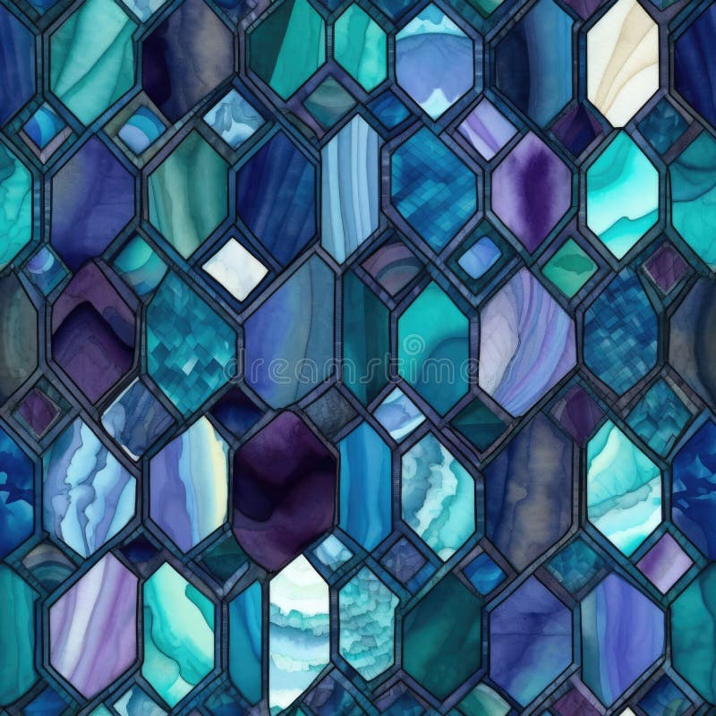 Stained Glass Abstract with Multicolored Hexagons. Abstract Hexagonal ...