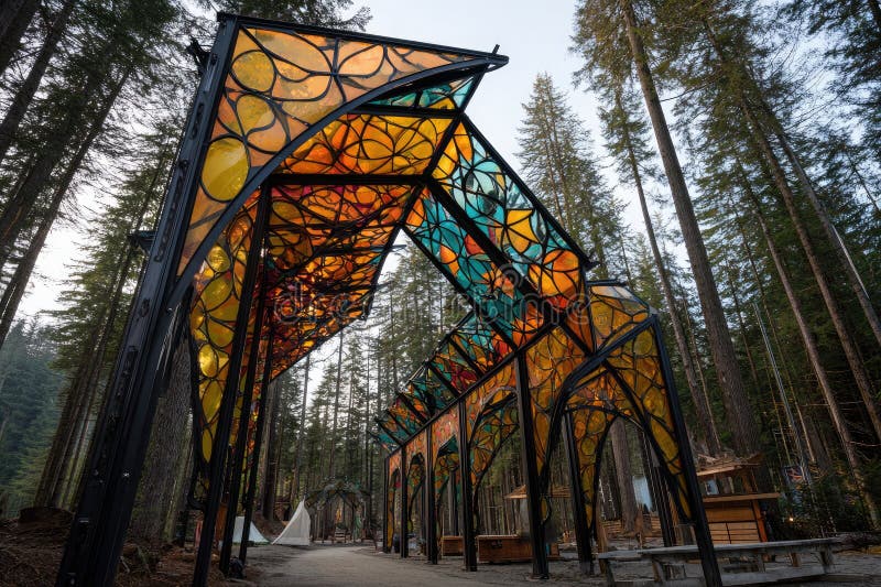 Forest Glass Canopy stock illustration. Illustration of pattern - 389859023