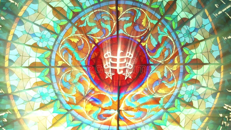 Stained Glass with Bahai Ringstone Symbol (HQ 1080p Seamless Loop ...