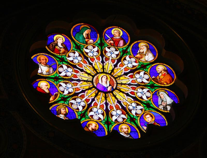 Stained-glass Window in Siena Cathedral (duomo) Stock Photo - Image of ...