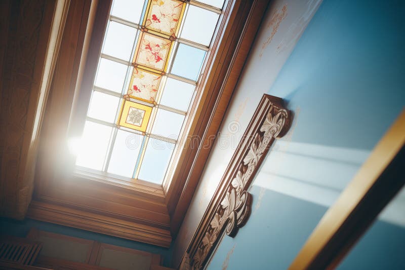 Stained Glass Ceiling Diffusing Afternoon Light Stock Photo - Image of ...