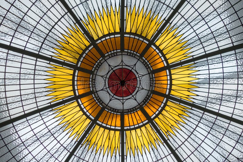 Stained Glass Ceiling with Hub and Spoke Pattern Stock Photo - Image of ... Stained Glass Ceiling with Hub and Spoke Pattern Stock Photo - Image of ...