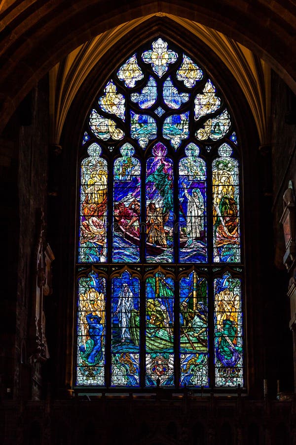 Stained Glass In A Church Window Stock Photo - Image of colorful ...