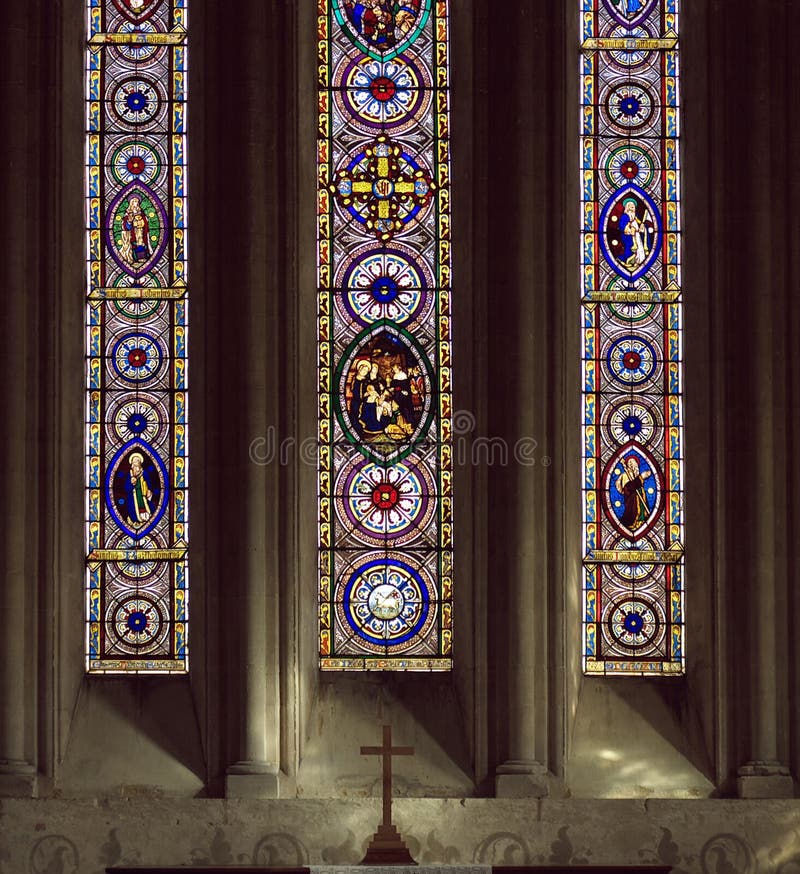 Stained Glass Church Windows Stock Image - Image of stained, religious ...