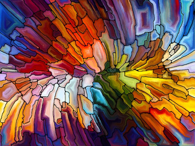 Stained Glass Composition stock illustration. Illustration of shape ...