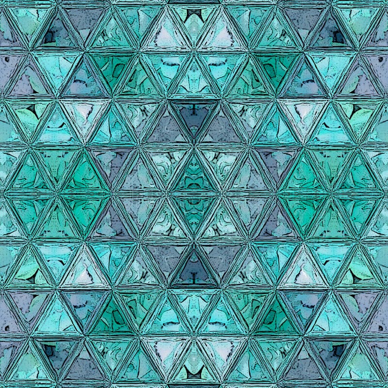 Stained Glass Continuous Triangles Pattern Stock Illustration ...