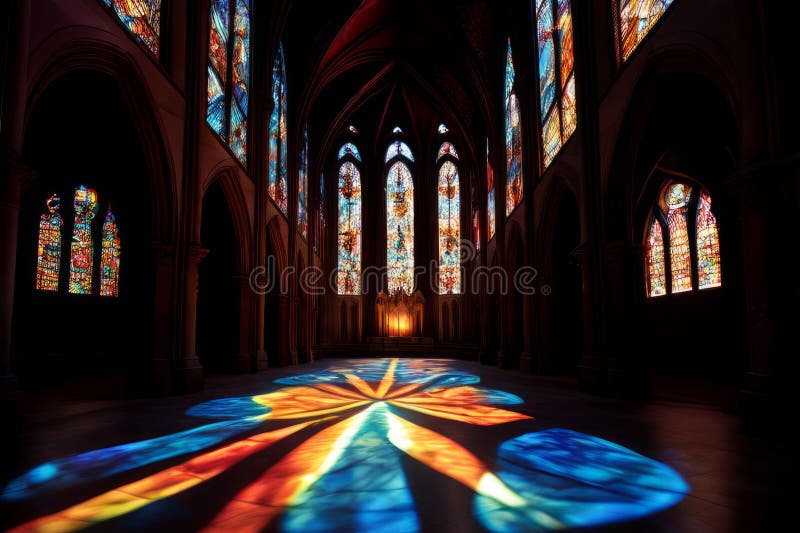 Stained Glass Echoes a Luminogram of the Nave Wit New Beautiful Stock ...