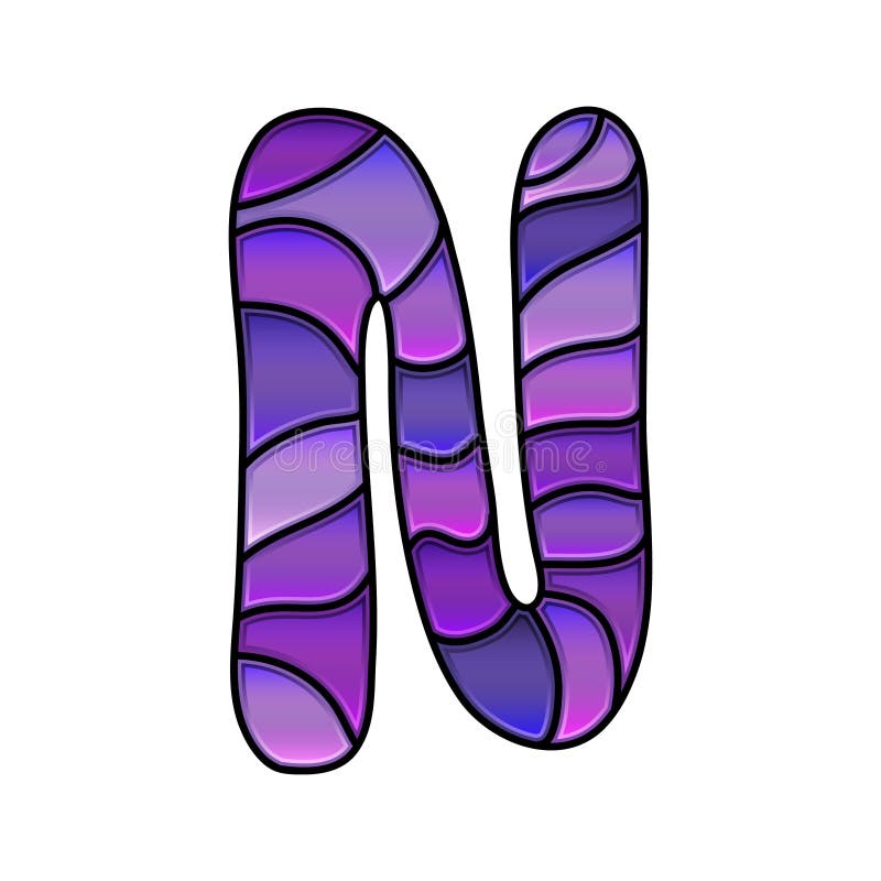 Stained Glass Font, Letter N Stock Illustration - Illustration of ...