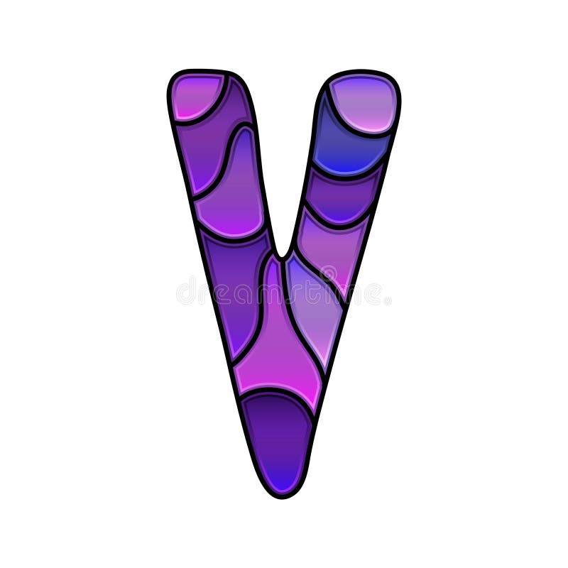 Stained Glass Font Letter V Stock Illustrations – 6 Stained Glass Font ...