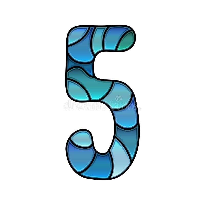 Stained Glass Font Number Five Stock Illustrations – 13 Stained Glass ...
