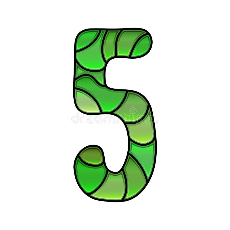 Stained Glass Font Number Five Stock Illustrations – 7 Stained Glass ...