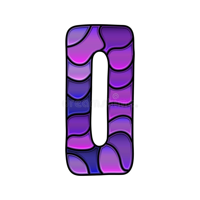 Stained Glass Font, Number 0 Stock Illustration - Illustration of ...