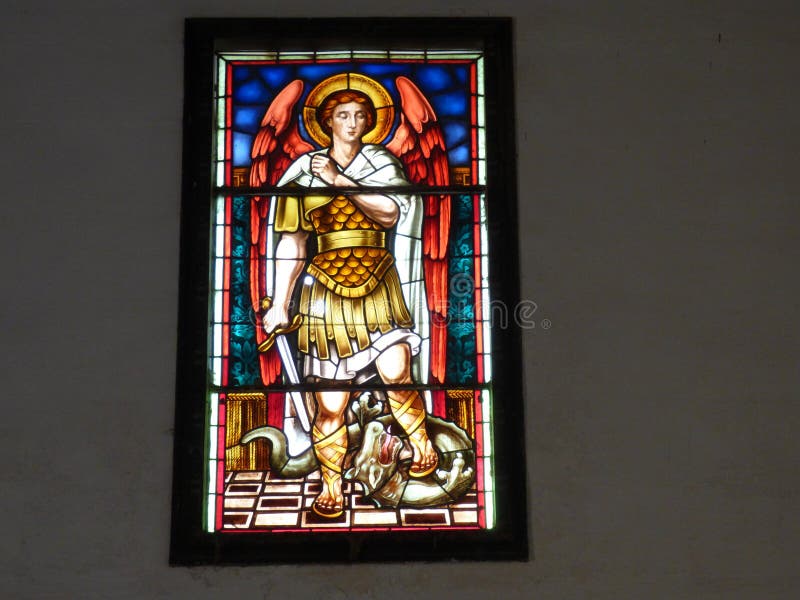 Saint George Stained Glass Window Stock Photo - Image of church ...