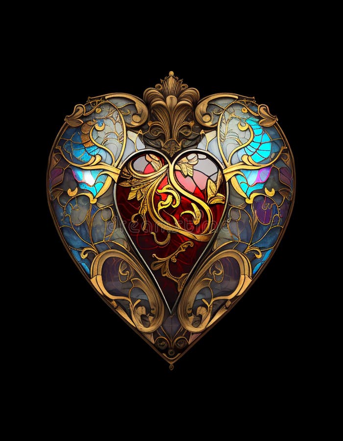 Stained Glass Heart Stock Illustrations 1 016 Stained Glass Heart