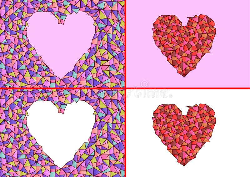 Stained Glass Heart - Cdr Format Stock Vector - Illustration of color ...