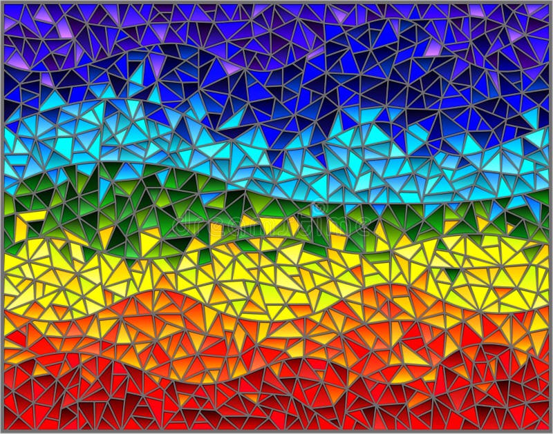 Stained Glass Illustration Abstract Background , the Colored Elements ...
