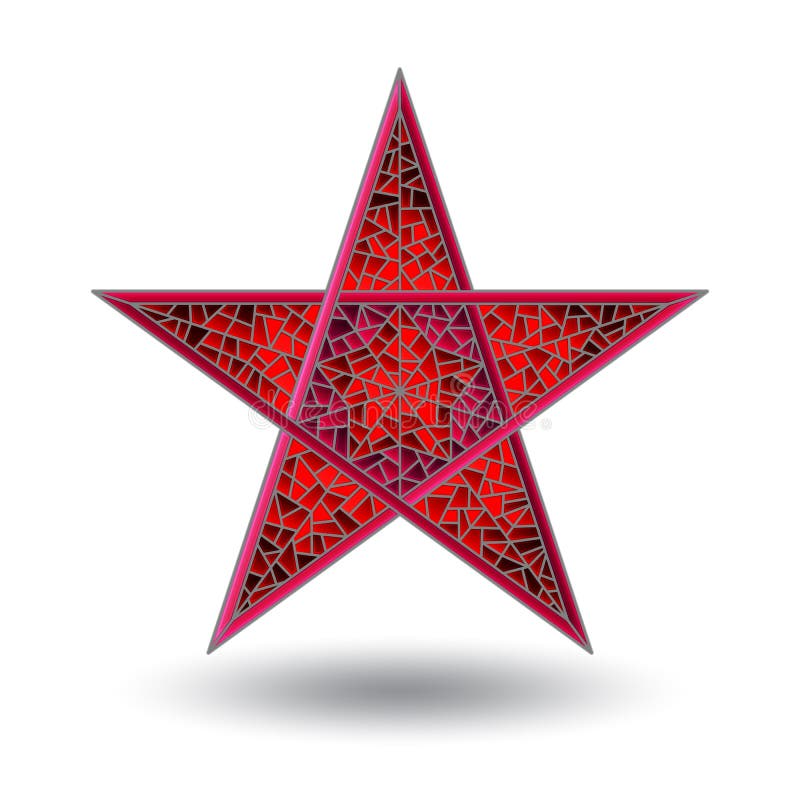 Red Five-pointed Star Isolated On White Stock Vector - Illustration of ...